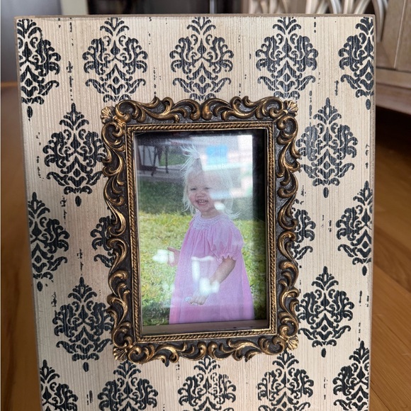 Accents | Elegant Black And Gold Damask Photo Frame | Poshmark